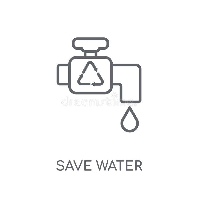 Save Water Linear Icon. Modern Outline Save Water Logo Concept O Stock ...