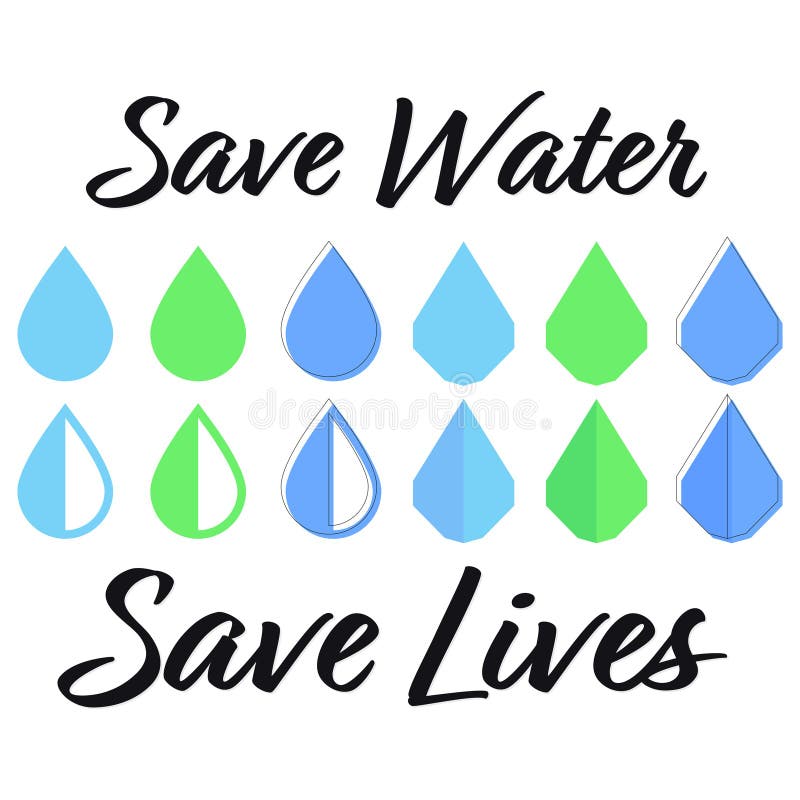Save Water, Save Lives. Template Graphic Design Stock Illustration ...