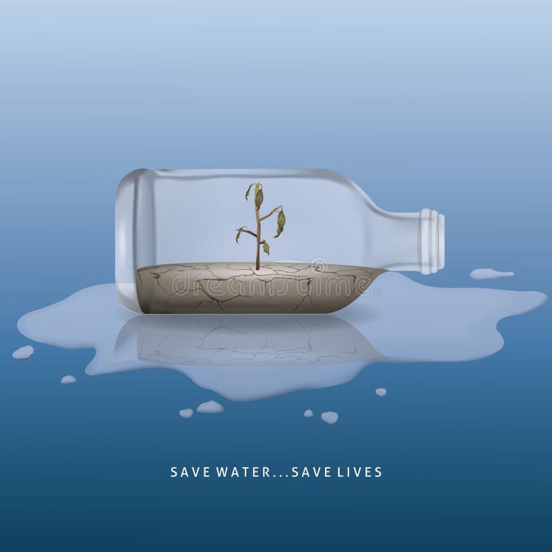 Save Water Save Lives. Vector Illustration Decorative Design Stock ...