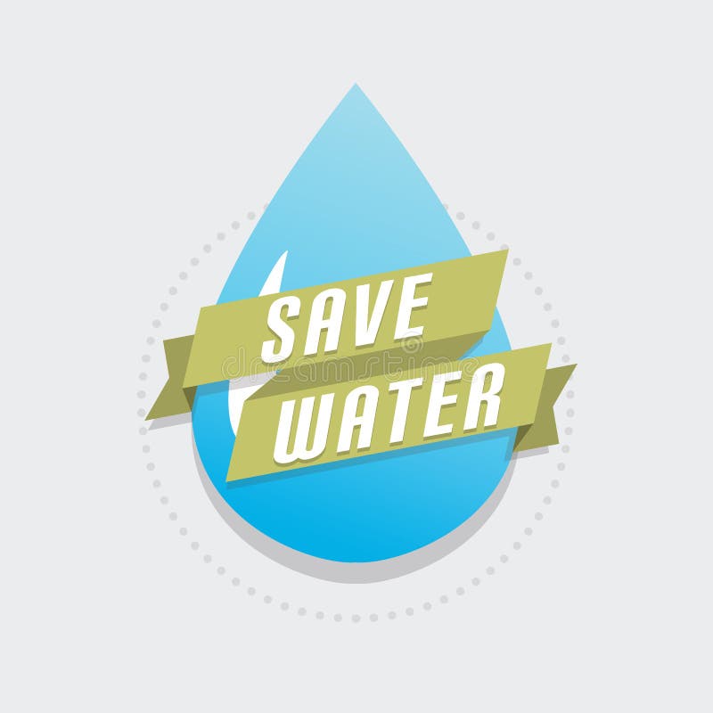 Save water stock vector. Illustration of friendly, environment - 40663511