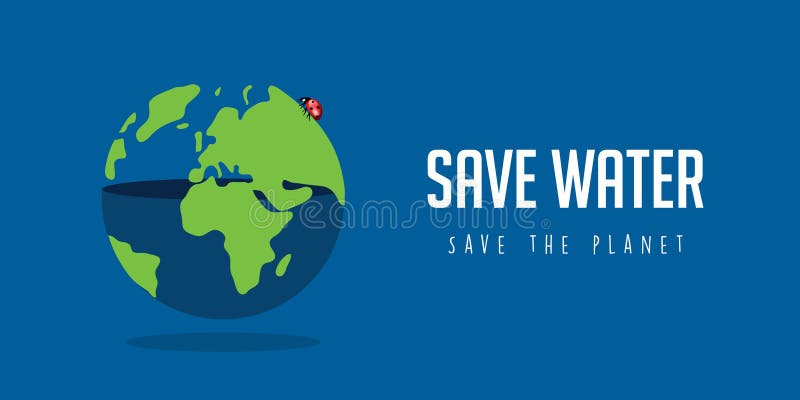 Save Water and the Planet Environmental Concept Stock Vector ...