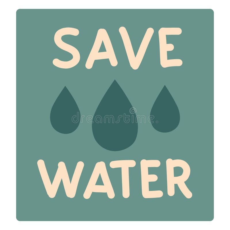 Save Water Poster Minimalist Eco Illustration Stock Vector ...