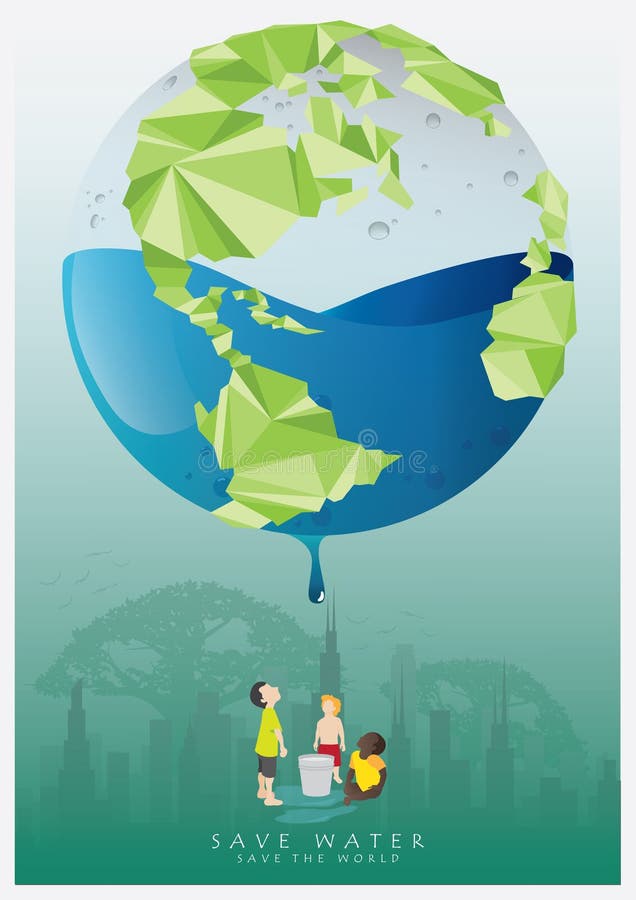 Save Water Poster. Vector Illustration Decorative Design Stock ...