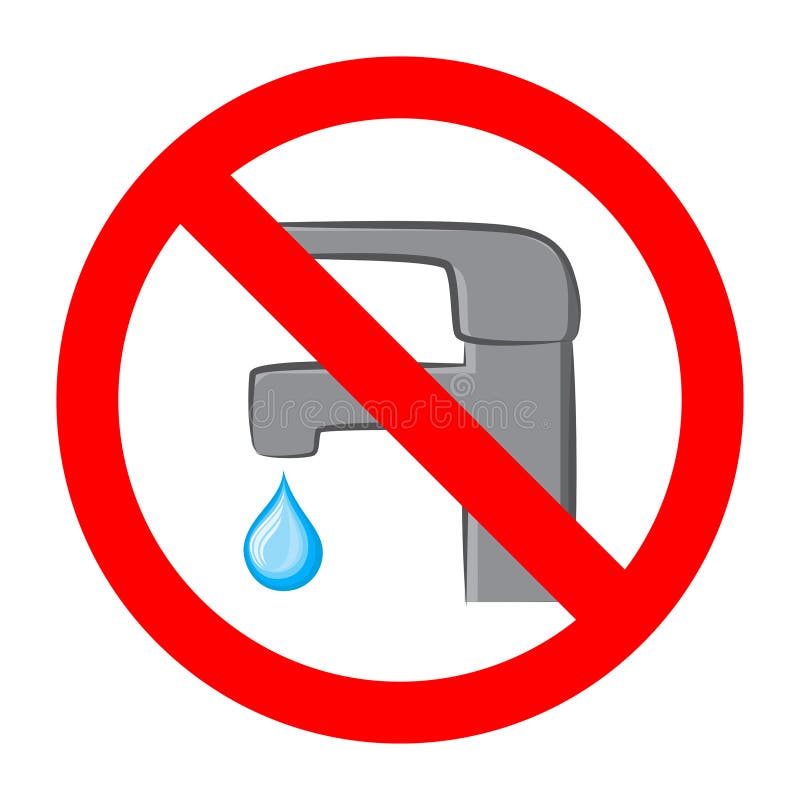 Warning Sign. Turn Off The Faucet Stock Vector - Illustration of ...