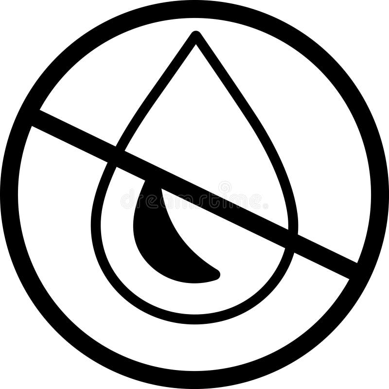 Save Water Symbol, No Water Drop Symbol, Water Prohibition Label, No ...