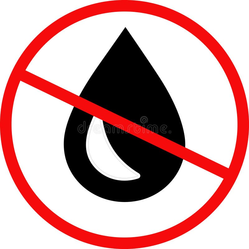 Save Water Symbol, No Water Drop Symbol, Water Prohibition Label, No ...