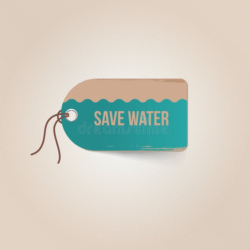 Save Water Tag. Vector Illustration Decorative Design Stock Photo ...