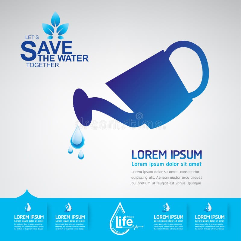 Save Water Vector Concept Ecology Stock Vector - Illustration of ...
