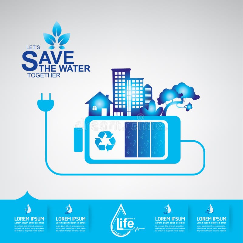 Save the Water Vector Concept Start Saving. Stock Vector - Illustration ...