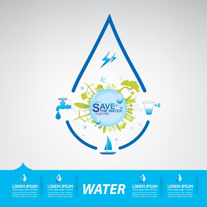 Save the Water Vector Concept Save Life Stock Vector - Illustration of ...