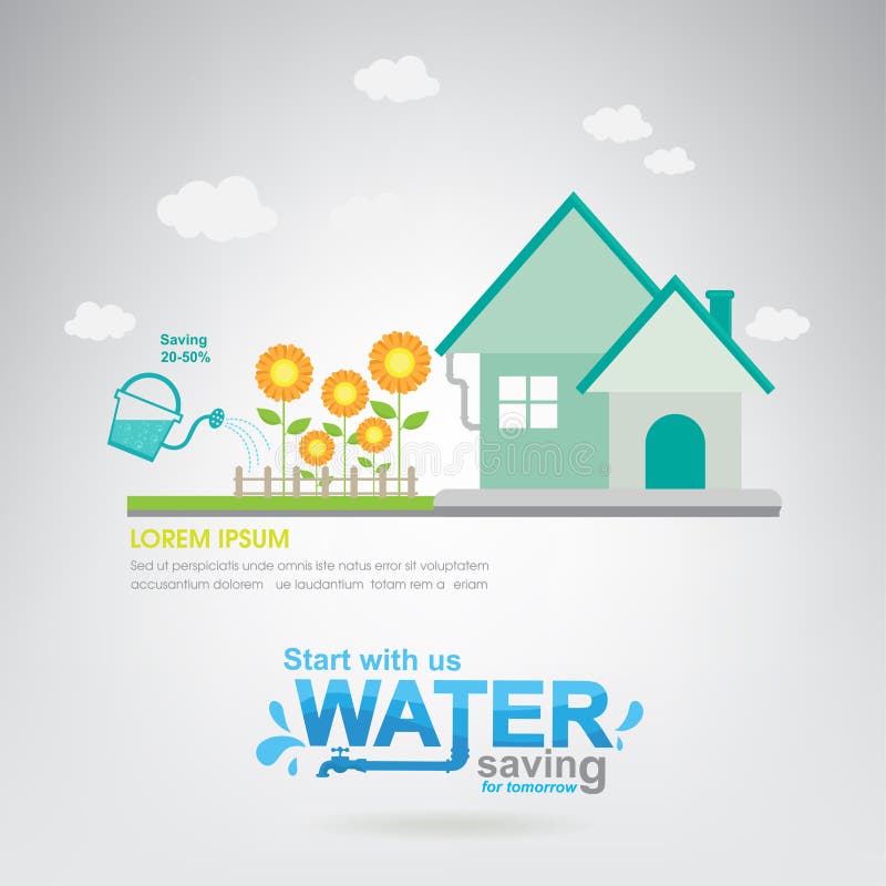 Save the Water Vector Concept Start Saving. Stock Vector - Illustration ...