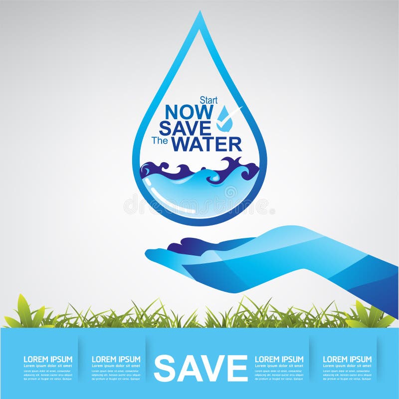 Save the Water Vector Concept Start Saving. Stock Vector - Illustration ...