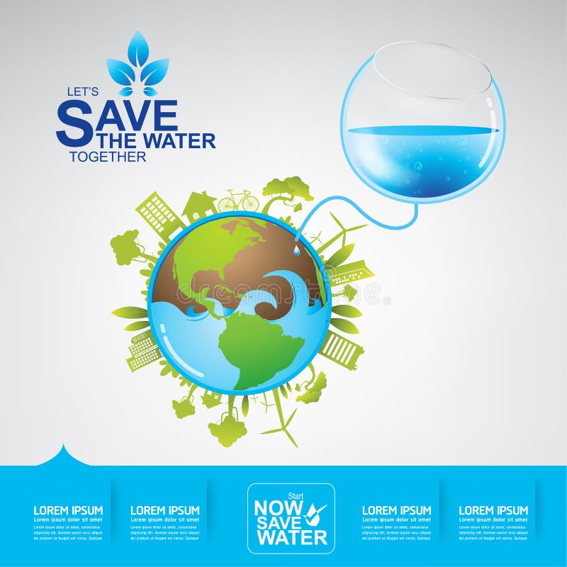 Save Water Vector stock vector. Illustration of natural - 65755885