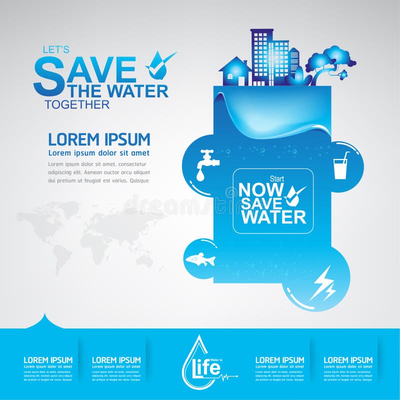 Save Water Vector stock vector. Illustration of drop - 65755962