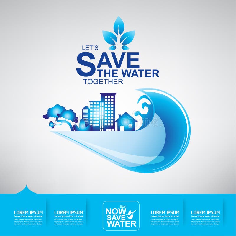 Save Water Vector stock vector. Illustration of nature - 65756123