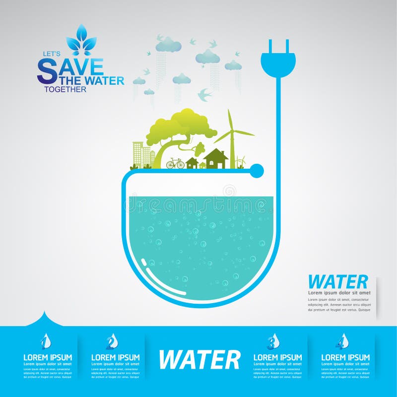 Save Water Vector stock vector. Illustration of drop - 68951269