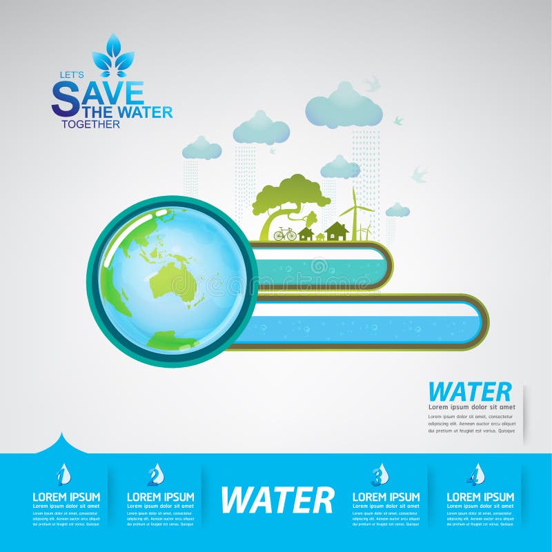 Save Water Vector stock vector. Illustration of global - 68951307