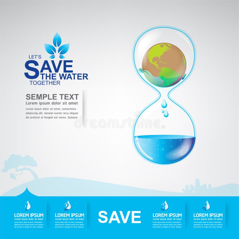 Save Water Vector stock vector. Illustration of nature - 68951619