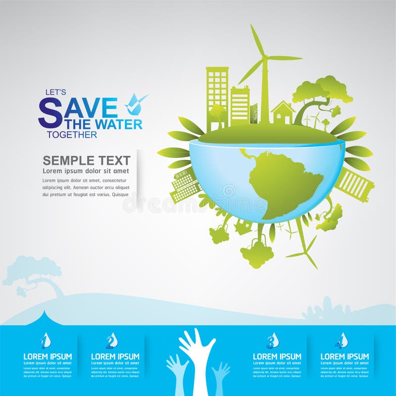 Save Water Vector stock vector. Illustration of save - 68951652