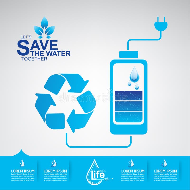 Save Water Vector stock vector. Illustration of energy - 68951688