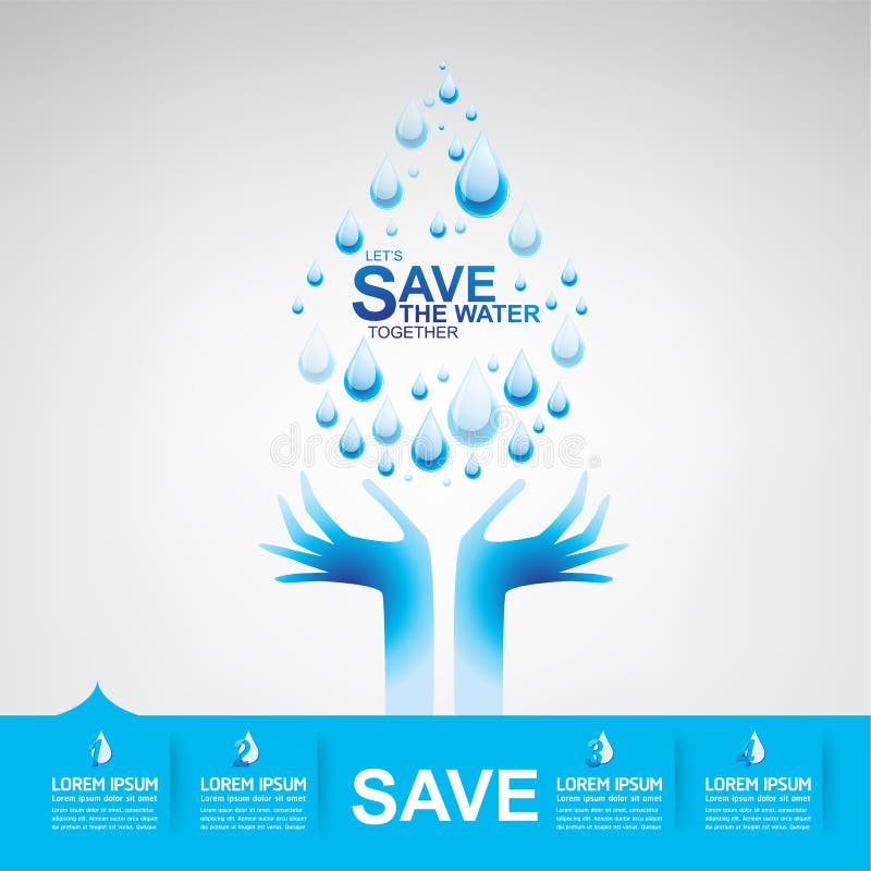 Save Water Vector stock vector. Illustration of ecology - 68951712