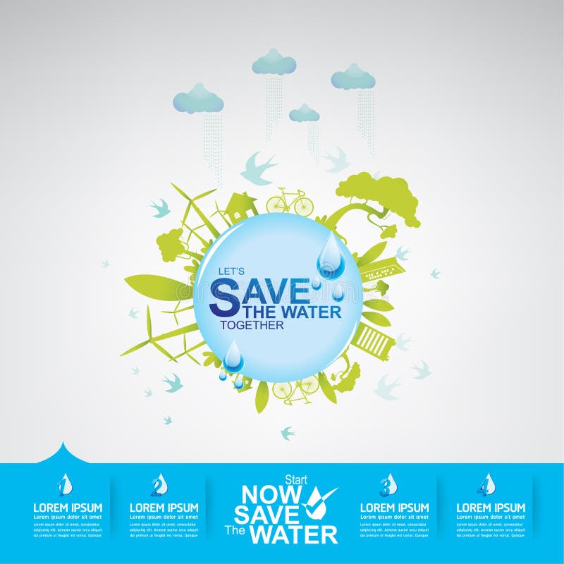 Save the Water Vector Concept Save Life Stock Vector - Illustration of ...