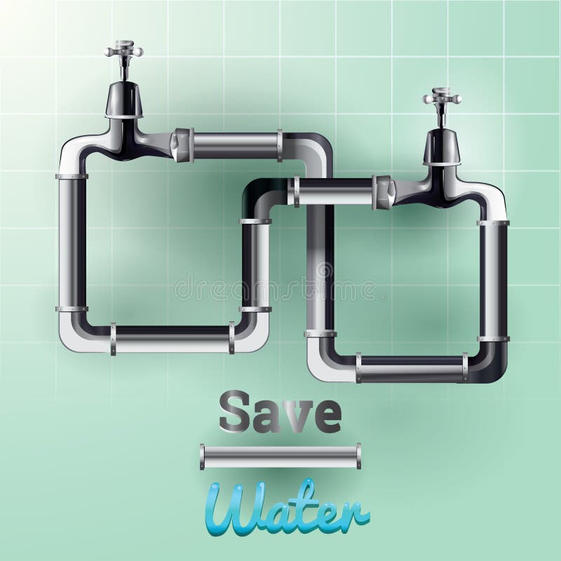 Save Water. Vector Illustration Decorative Background Design Stock ...
