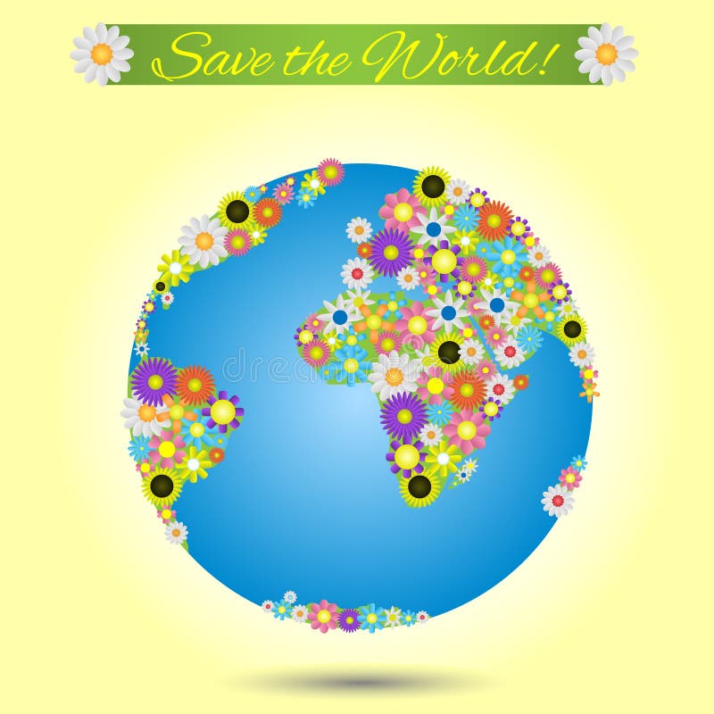 Save the world stock vector. Illustration of green, drawing - 42799078