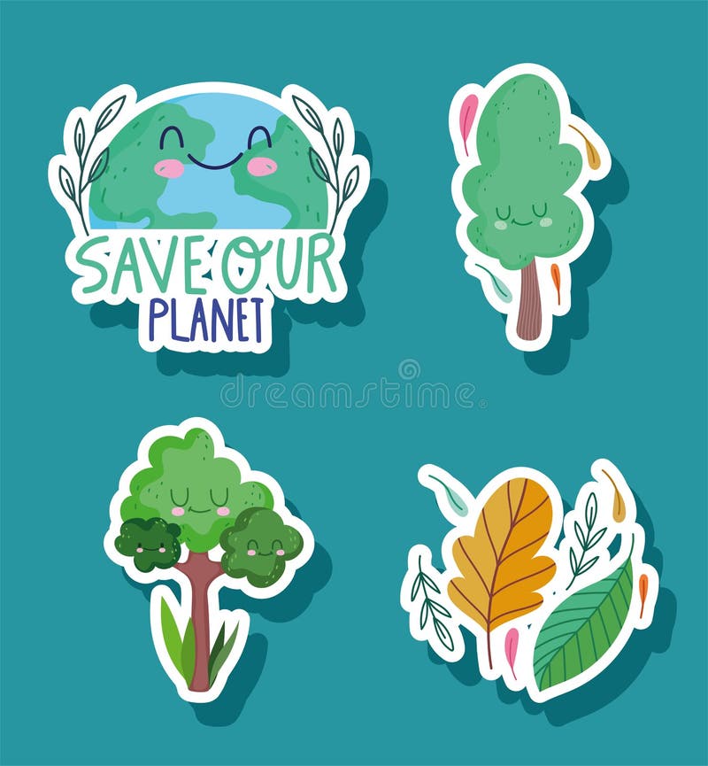 Save the World Environment Ecology Nature Cartoon Stock Vector ...