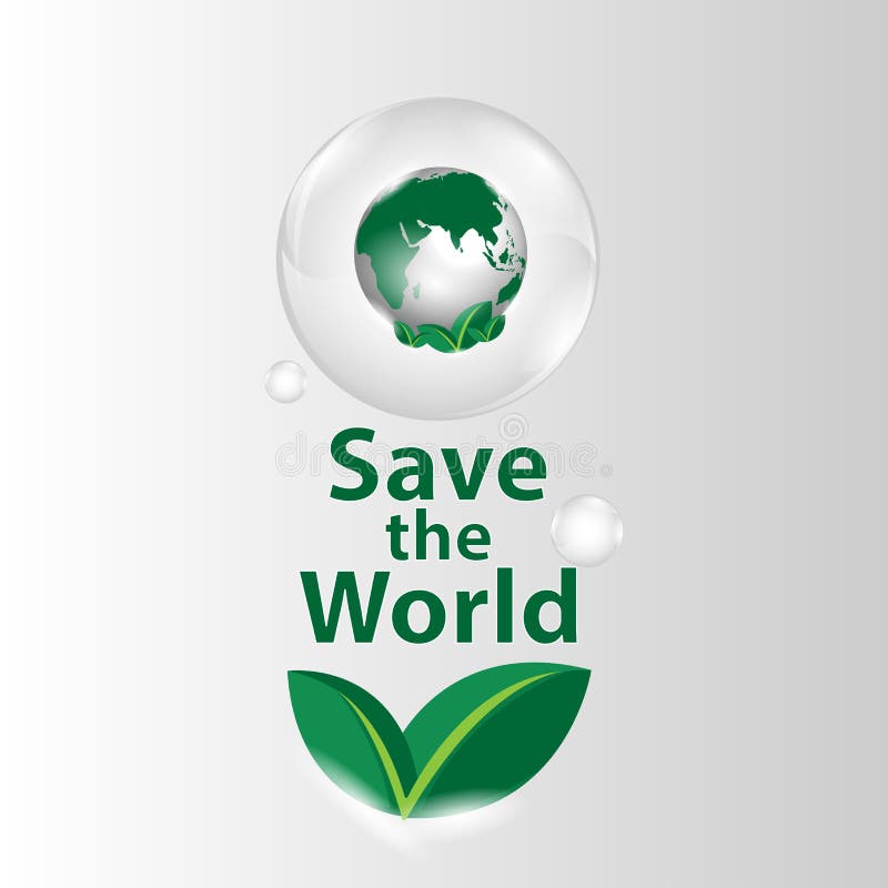 Save the World in Glossy Model Vector Stock Vector - Illustration of ...