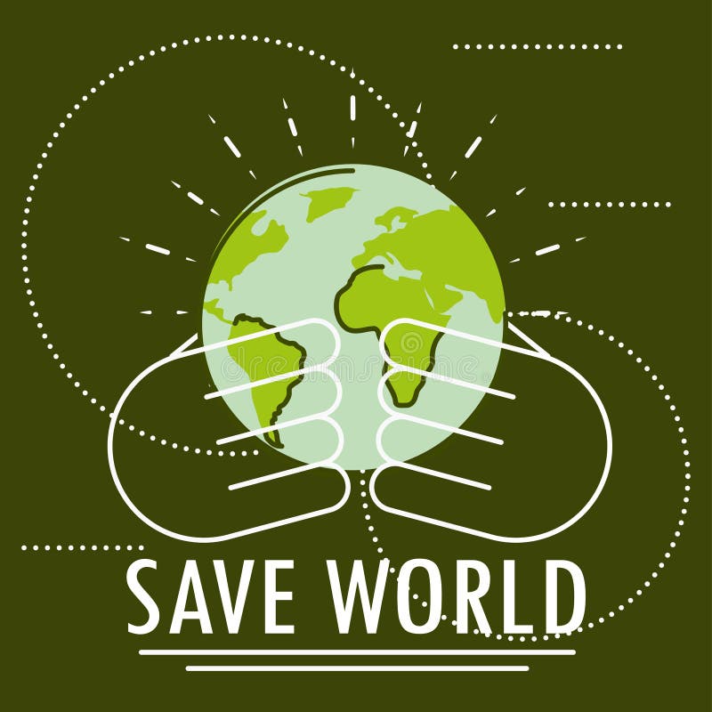 Save world green card stock vector. Illustration of global - 227922023