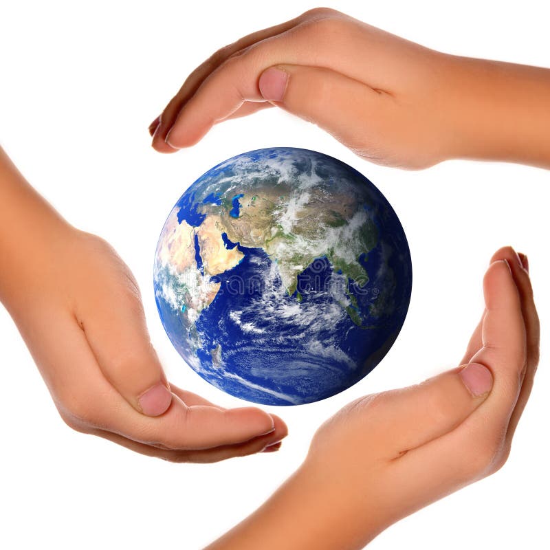 Save the World - Hands Around Earth Stock Image - Image of business ...