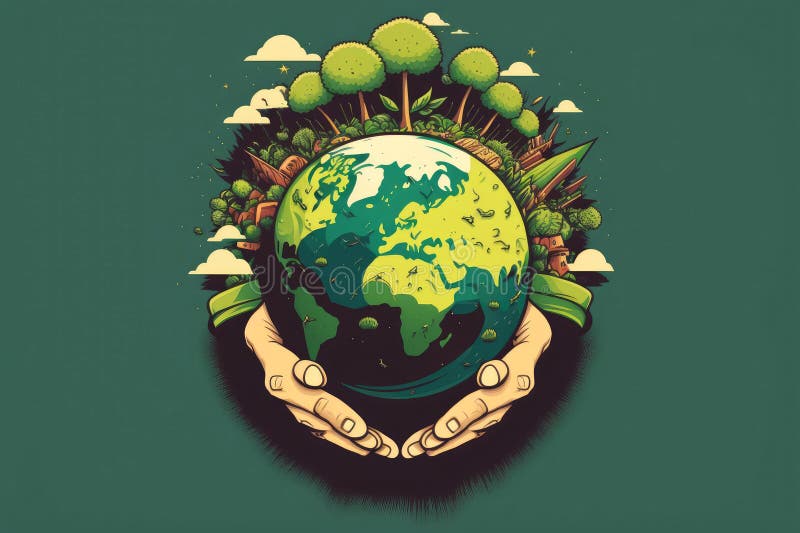 Save the World Icon Design. Hands Holding Planet Earth . AI Generated ...