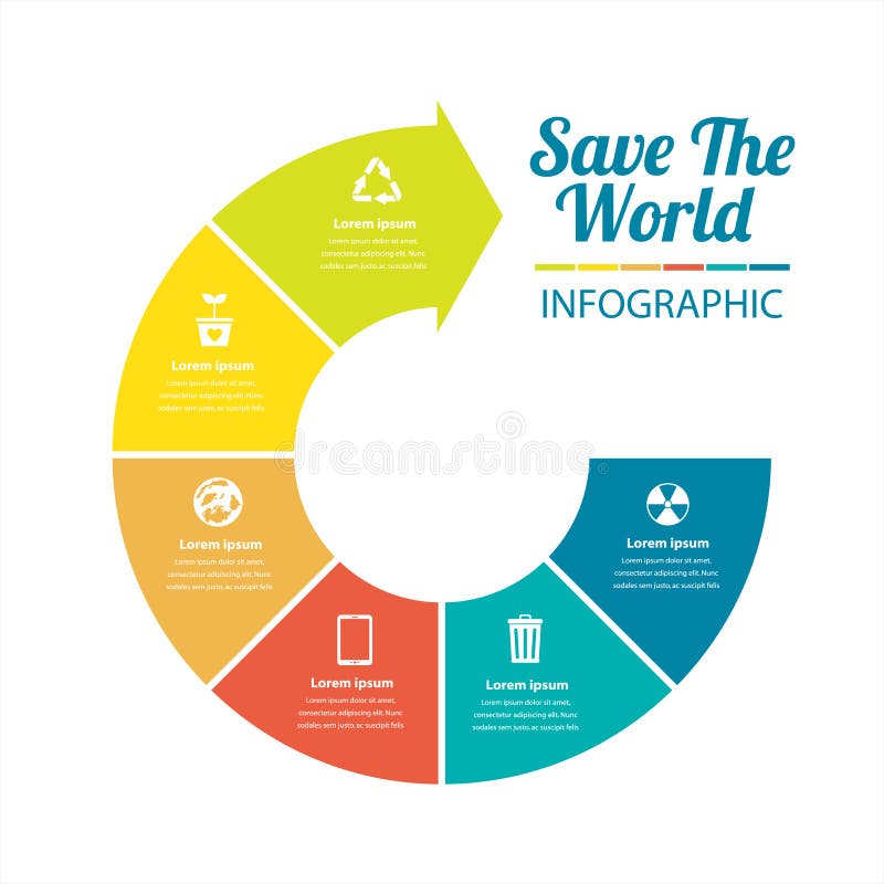 Save the earth infographic stock vector. Illustration of clean - 90269781
