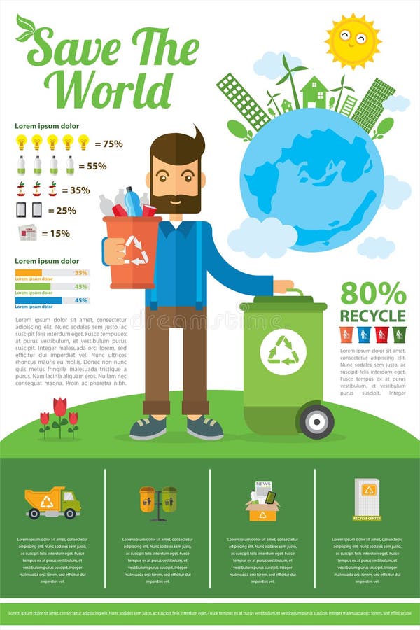 Save the world infographic stock vector. Illustration of flat - 92512049