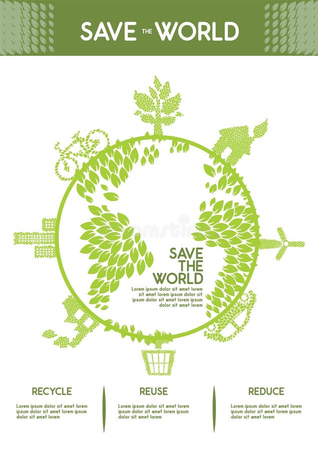 Save the World Infographic. Vector Illustration Decorative Design Stock ...