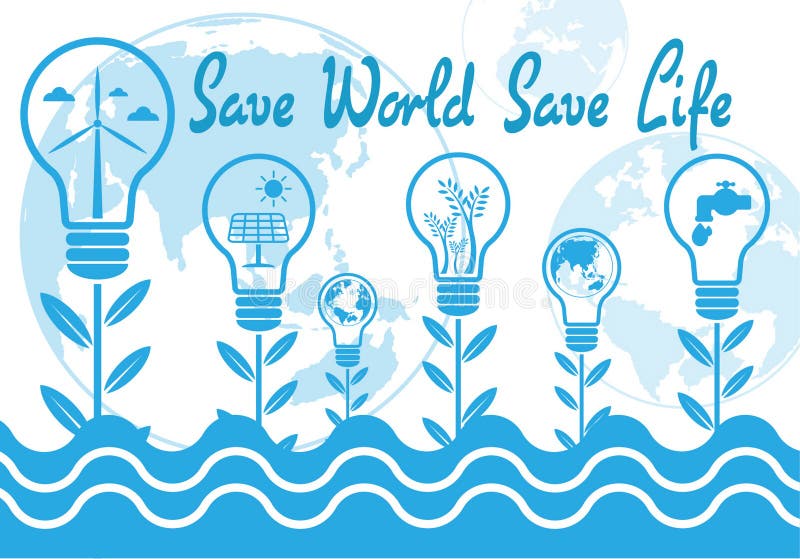 Save world save life stock vector. Illustration of turbine - 93134816