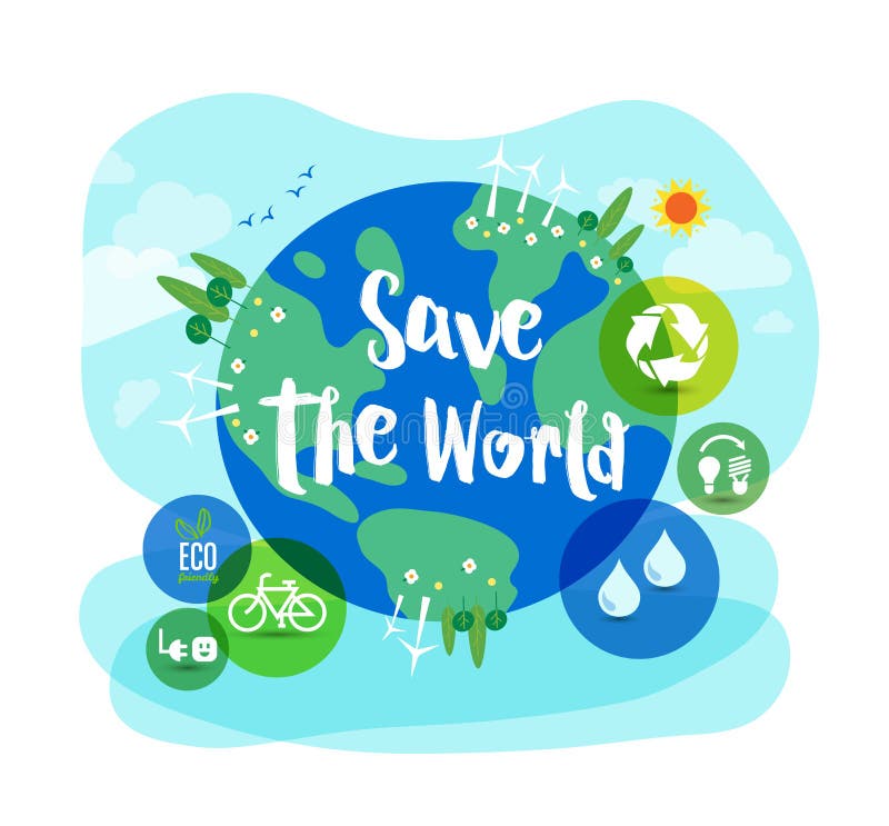 Save the World Sustainable Development Concept Illustration Stock ...