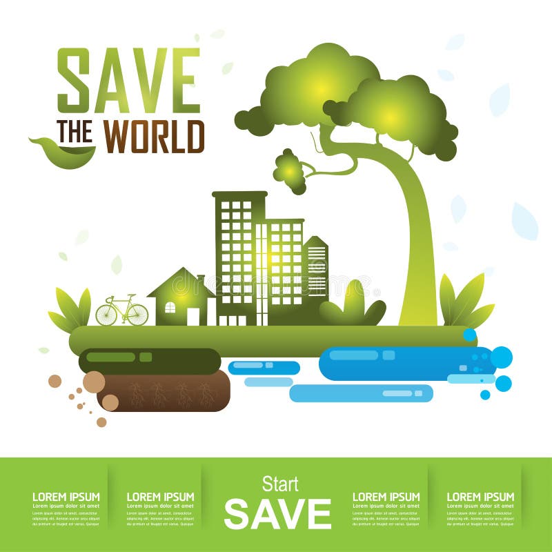 Save the World Vector stock vector. Illustration of pollution - 128759916