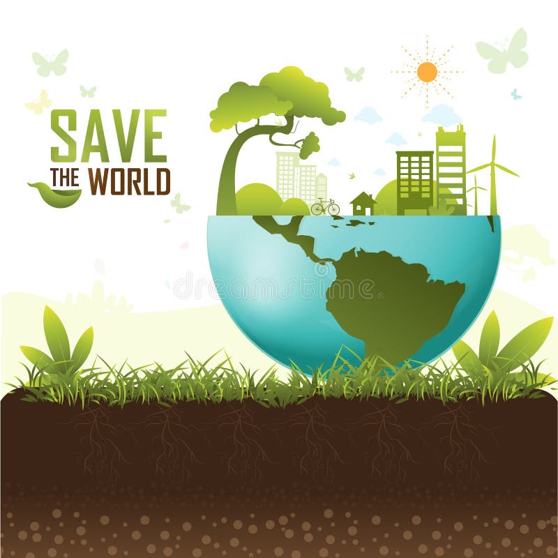 Save the World Vector Background. Stock Vector - Illustration of ...