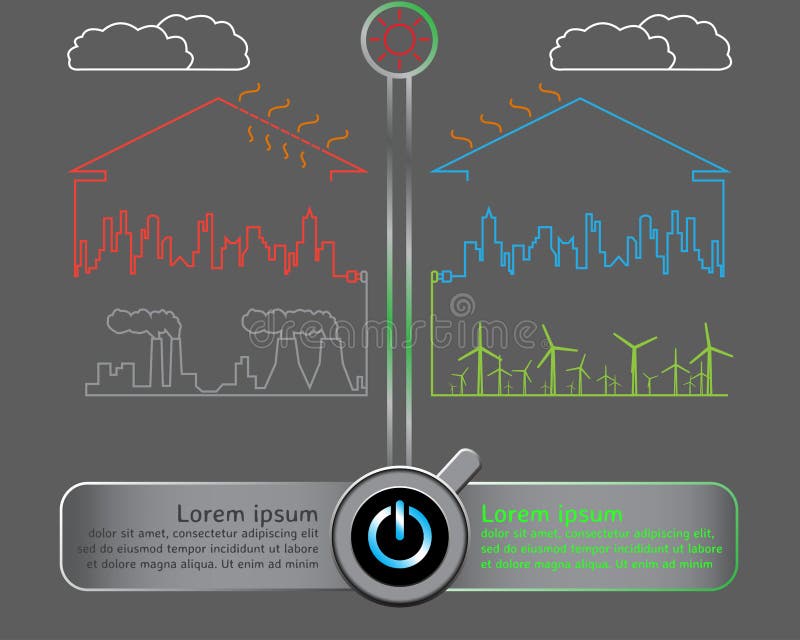 Save the World with Wind Energy Concept Stock Vector - Illustration of ...