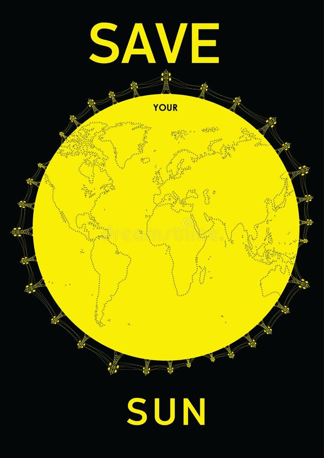 Save your sun stock vector. Illustration of resources - 96305633