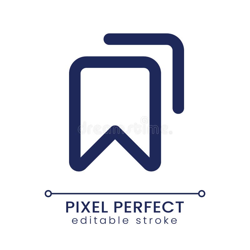 Saved Messages Pixel Perfect Linear Ui Icon Stock Vector - Illustration ...