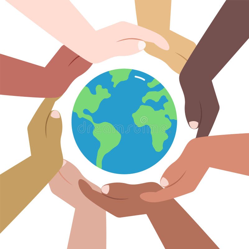 Hand Protect Earth. Different Human Races Protect the Earth Together ...