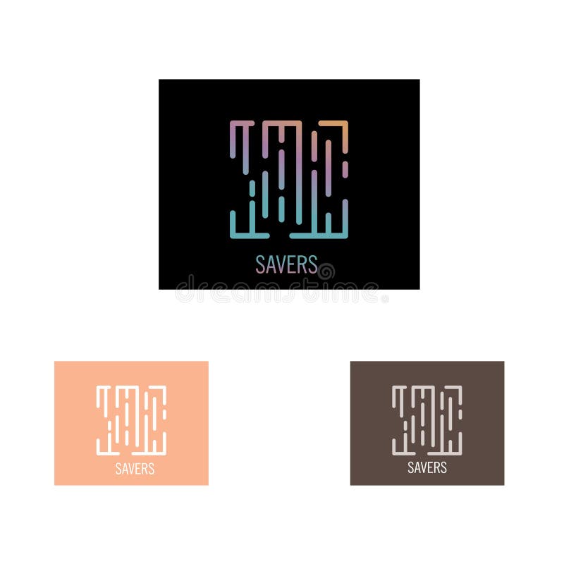 Savers Logo Illustration Square Line Graphic Design Vector Template ...