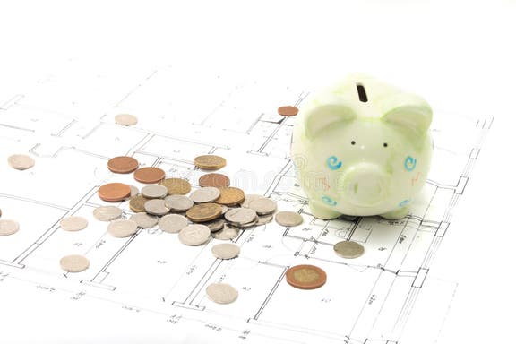 Savigs and plans stock photo. Image of house, background - 13656566