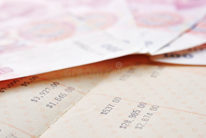 Saving Account Passbook and Renminbi Stock Photo - Image of document ...