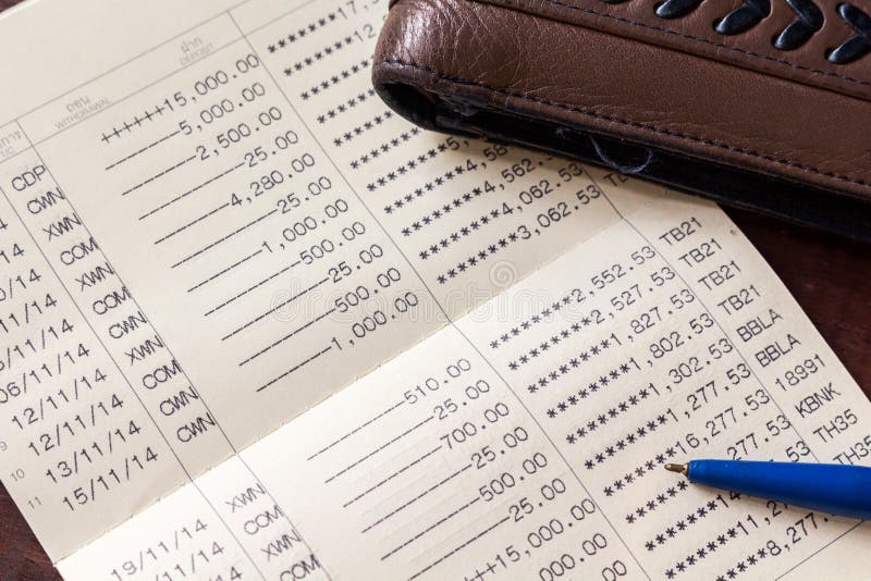 Saving account Passbook stock image. Image of bank, closeup - 102627137