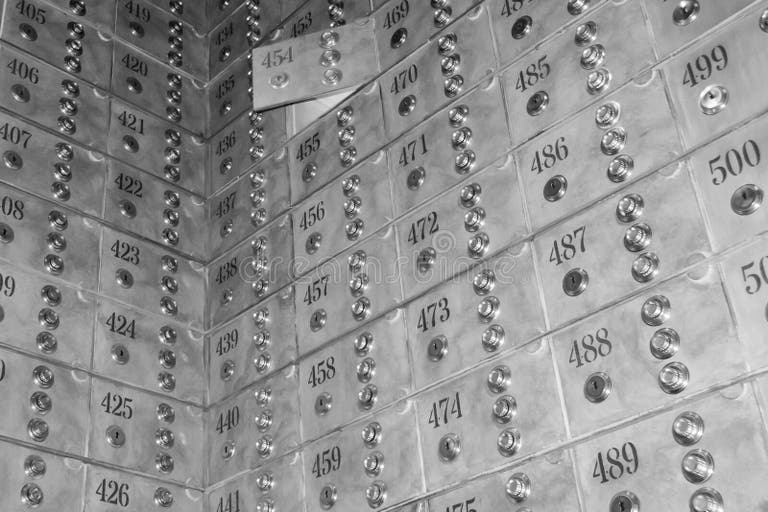 Saving Boxes in a Vault at the Bank Stock Photo - Image of numbers ...