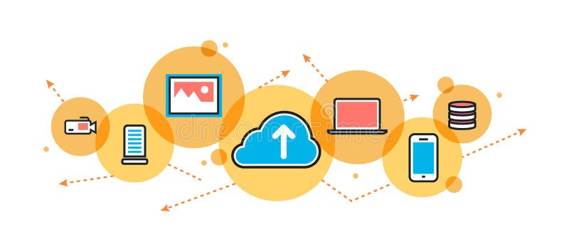 Saving Cloud Service Website Banner and Header in Circle Stock Vector ...